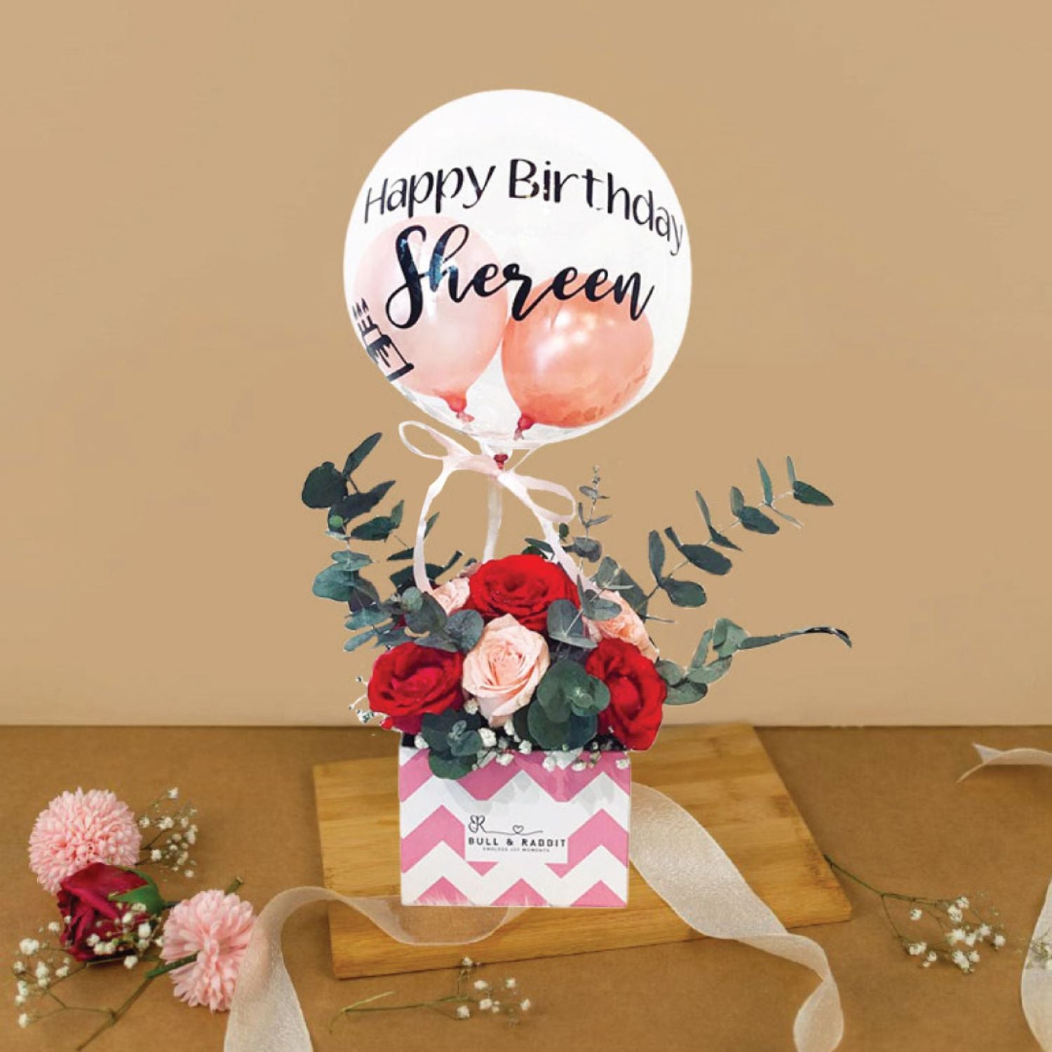 Buy Romantic Roses Box And Stuffed Bubble Balloon Online in Malaysia ...